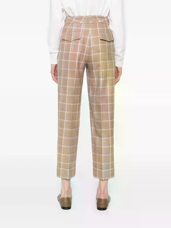 Peserico Checked Lurex-detail Trousers
