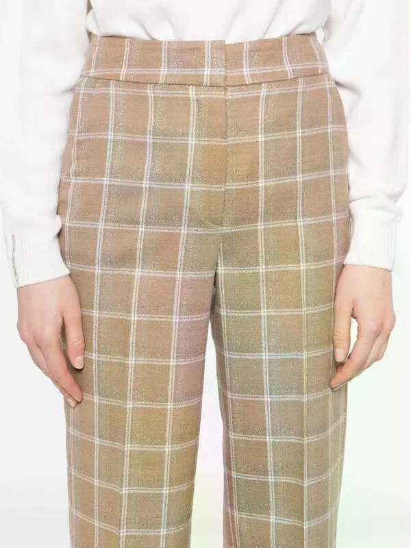 Peserico Checked Lurex-detail Trousers
