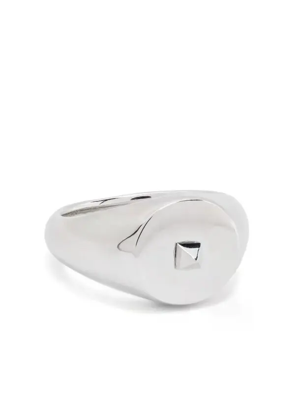 Eddie Borgo Mini Pyramid Signet Ring - Silver