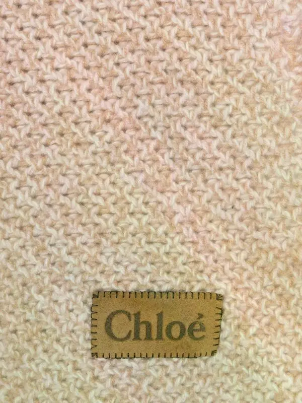 Chloé Logo-patch Chunky-knit Scarf