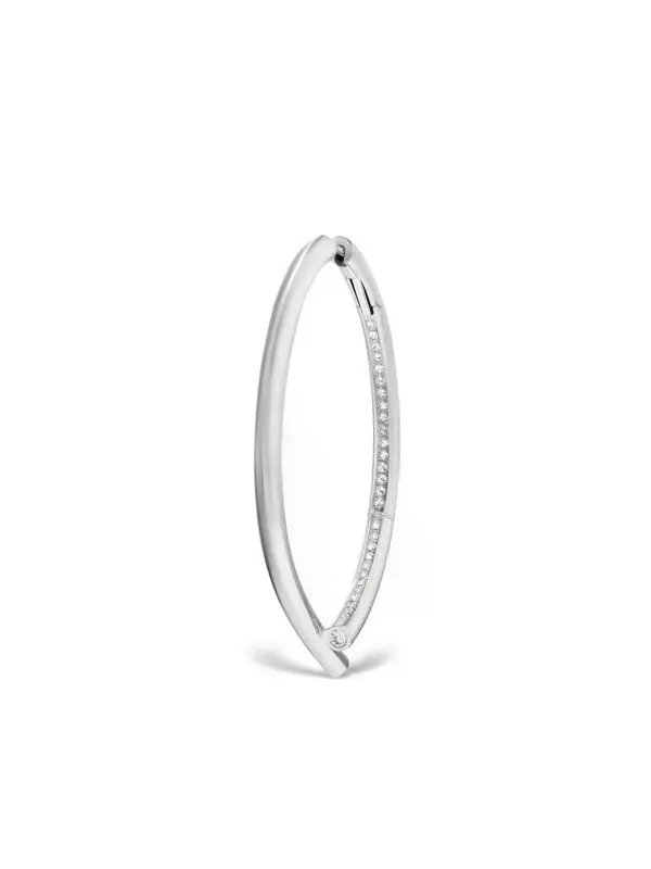 TABAYER 18kt White Gold Oera Orb Diamond Hoop Earrings - Silver
