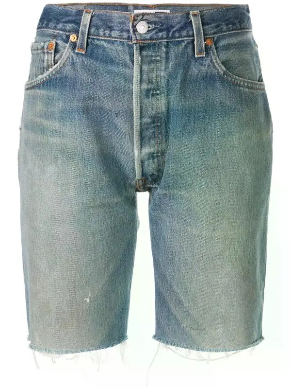 RE/DONE Knee Length Denim Shorts - Blue