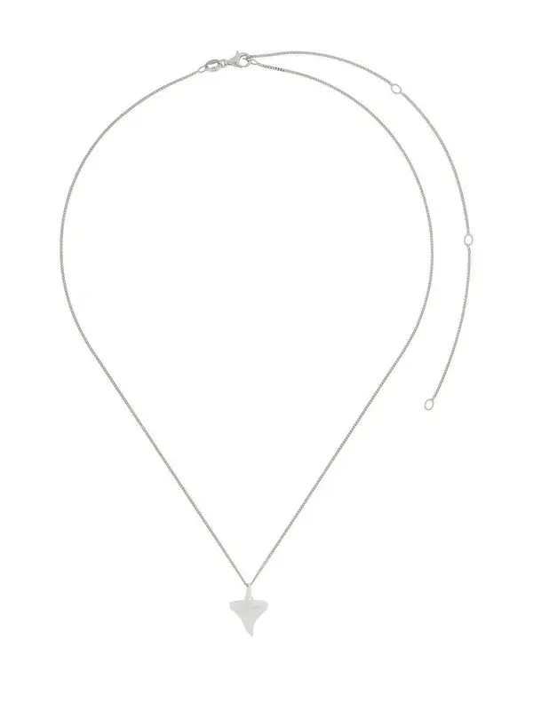 TRUE ROCKS Shark Tooth Pendant Necklace - Silver