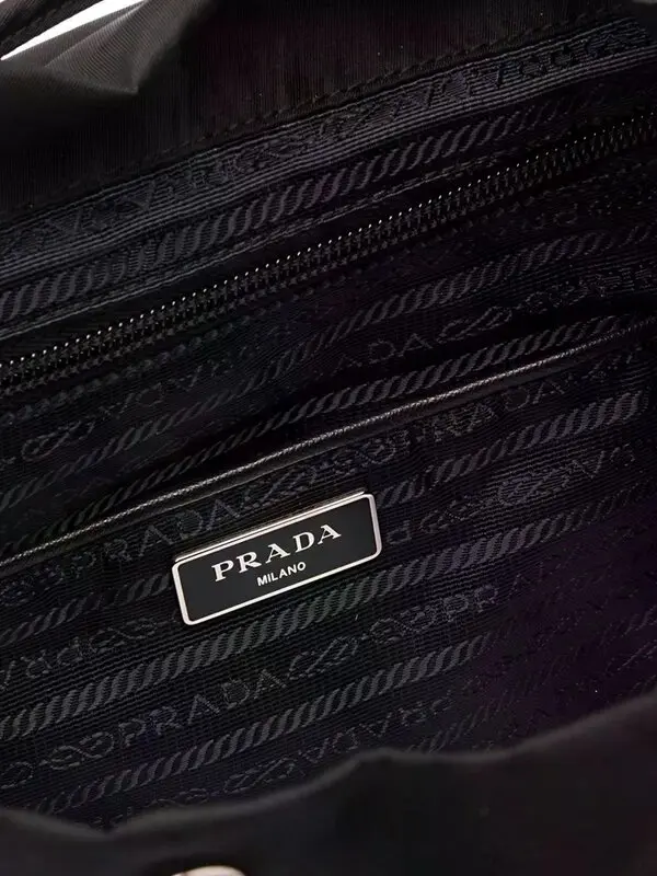 Prada Re-nylon Small Triangle Logo Backpack - Black