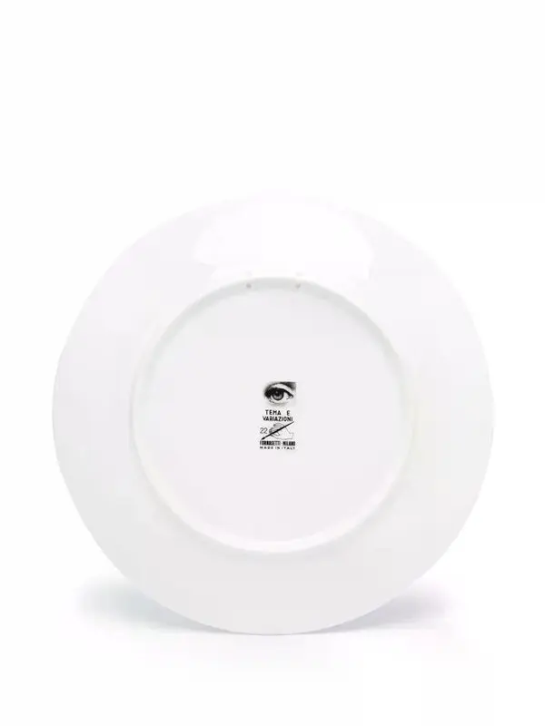 FORNASETTI Graphic-print Porcelain Wall Plate