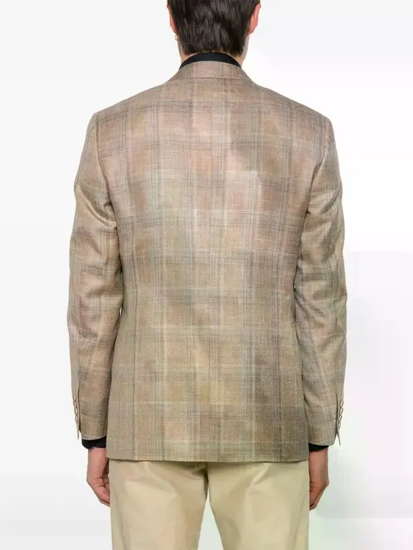Canali Checked Blazer - Brown