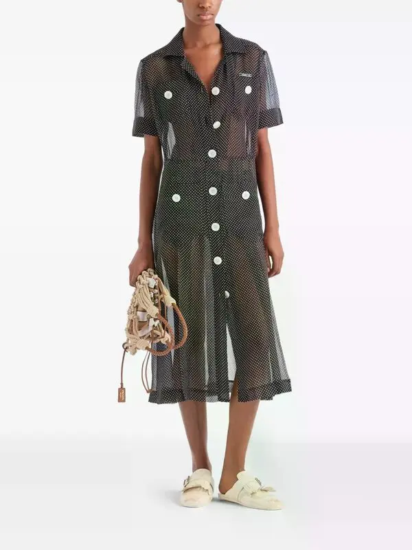 Prada Polka-dot Shirt Dress