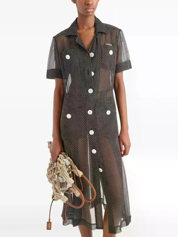 Prada Polka-dot Shirt Dress