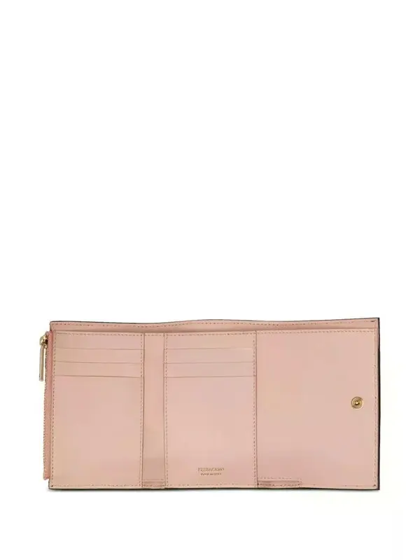 FERRAGAMO Hug Two-tone Leather Wallet - Black