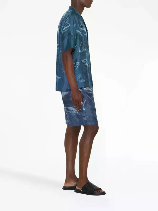 Burberry Shark-print Silk Shorts