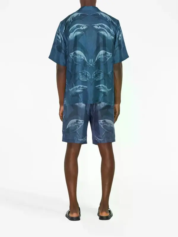 Burberry Shark-print Silk Shorts