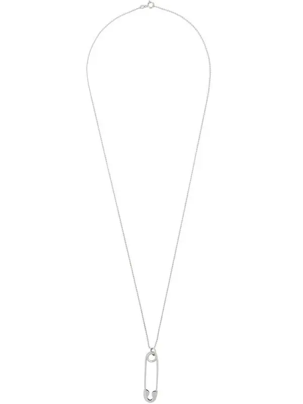 TRUE ROCKS Large Safety Pin Pendant Necklace - Silver