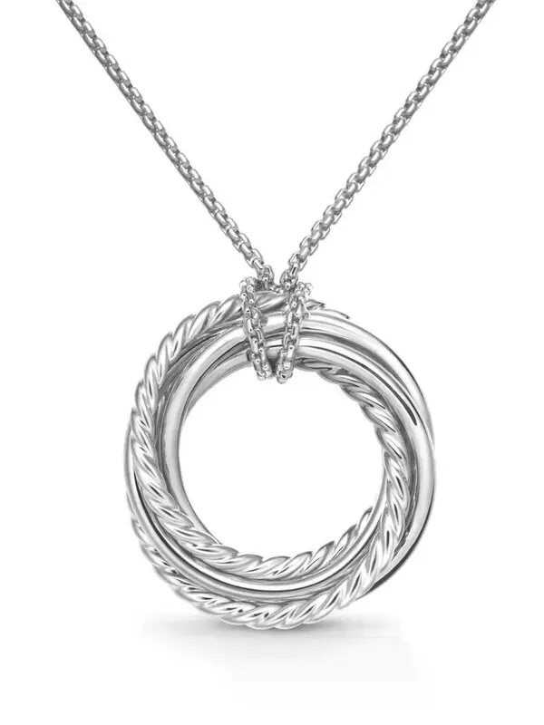 David Yurman Sterling Pavé Diamond Pendant Necklace
