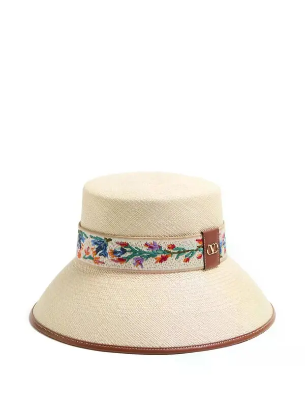 Valentino Garavani Antibes Straw Bucket Hat - Neutrals
