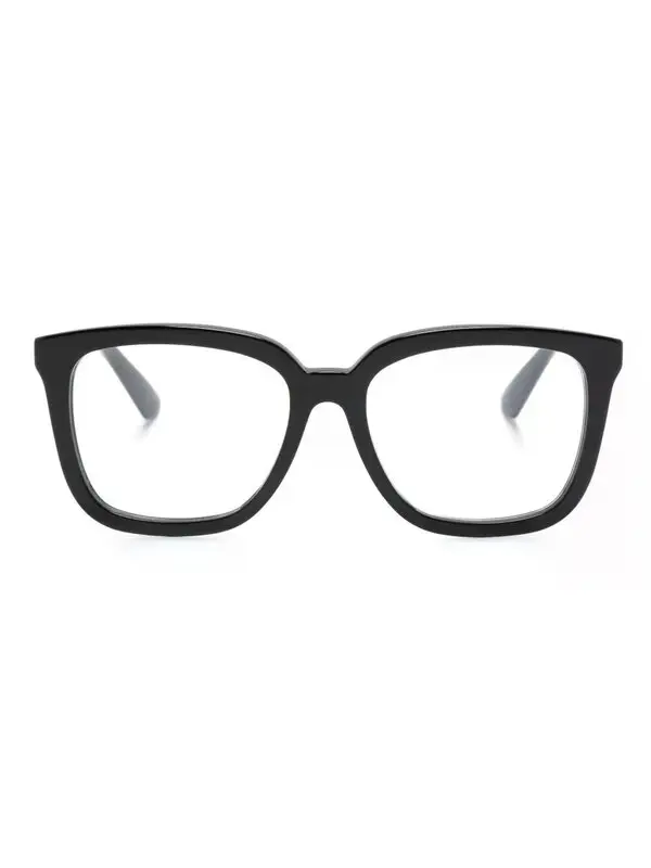 Gucci Logo-plaque Square-frame Glasses - Black
