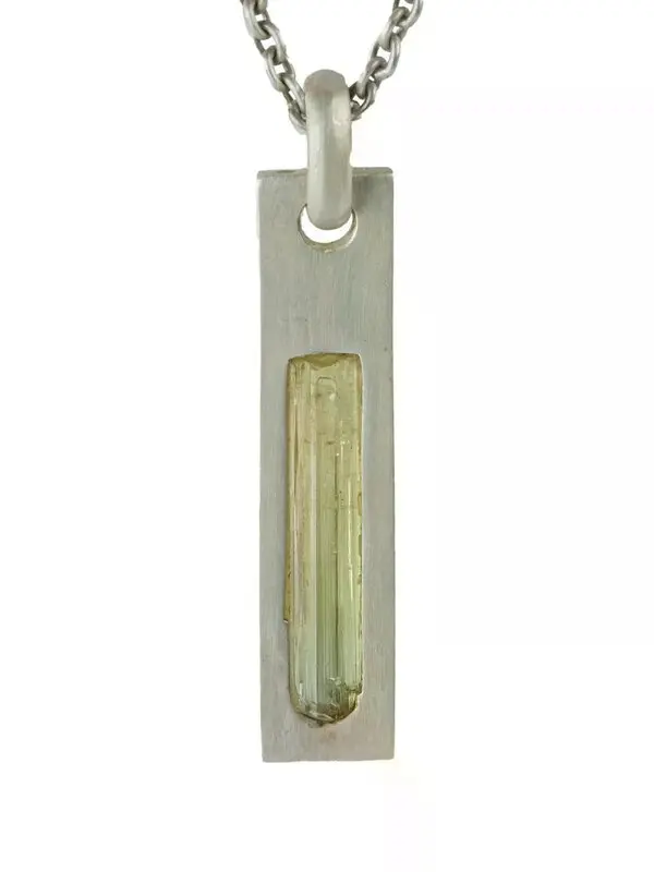 PARTS OF FOUR Plate Necklace With Elbaite Pendant - Silver