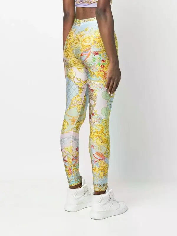Philipp Plein Baroque-print High-waisted Leggings