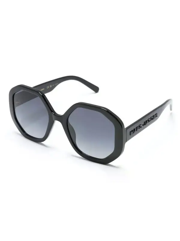 Marc Jacobs Embossed-logo Round-frame Sunglasses