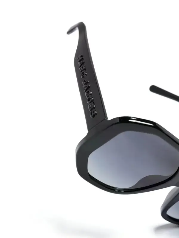 Marc Jacobs Embossed-logo Round-frame Sunglasses
