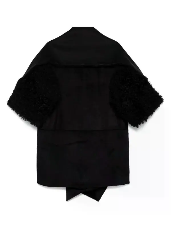 Alberta Ferretti Shearling-trim Alpaca Wool-blend Cape