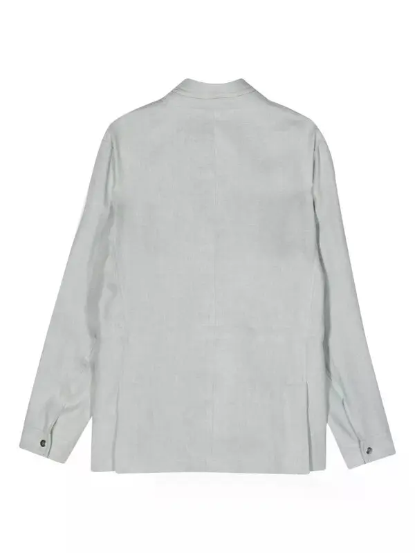 Eleventy Linen Field Jacket - Blue