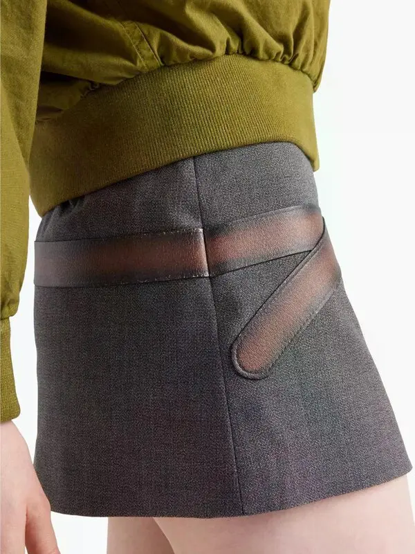 Prada 3d Printed Belted Mini Skirt
