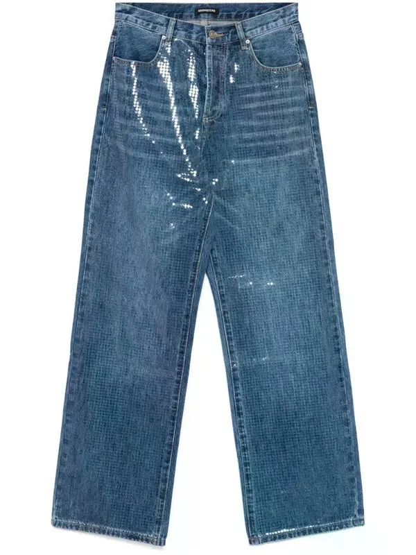 GROUND ZERO Sequin-embellished Jeans