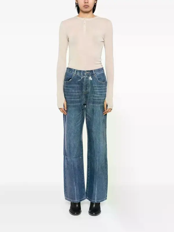 GROUND ZERO Sequin-embellished Jeans