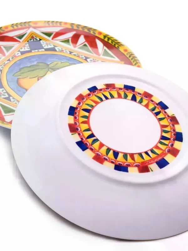 Dolce & Gabbana Graphic-print Dinner Plates - Red