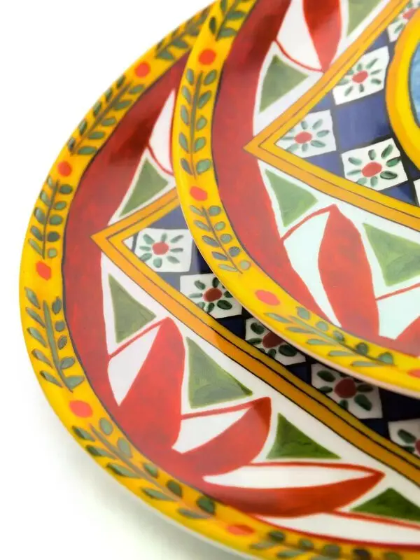 Dolce & Gabbana Graphic-print Dinner Plates - Red