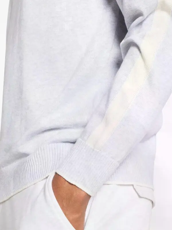 Eleventy Stripe-detail Cotton Jumper