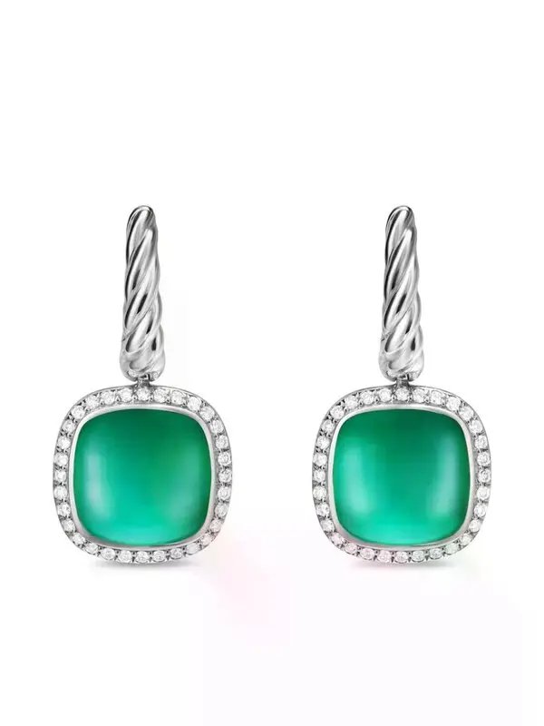 David Yurman Sterling Albion Diamond Drop Earrings - Silver