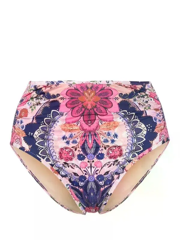 Zimmermann Laurel Floral-print Bikini Bottoms - Pink