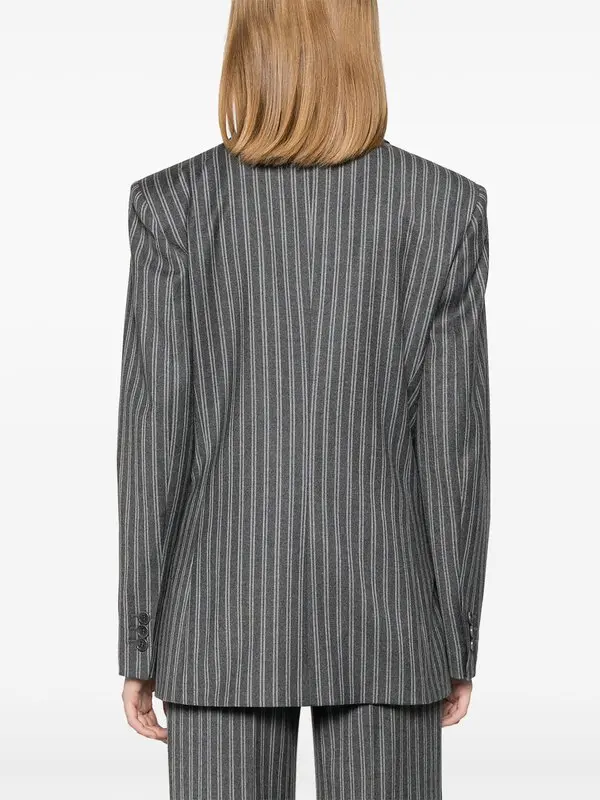 Alberta Ferretti Flannel Double-breasted Blazer