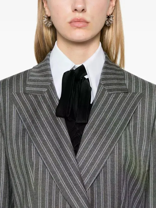 Alberta Ferretti Flannel Double-breasted Blazer