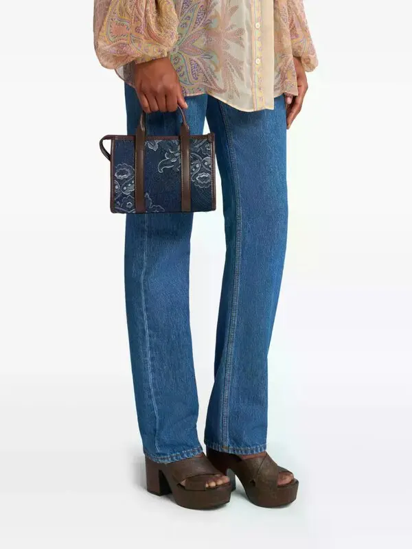 Etro Floral-jacquard Denim Tote Bag