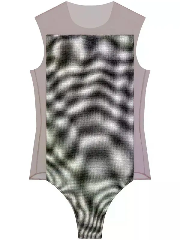 COURREGES Illusion Houndstooth Bodysuit