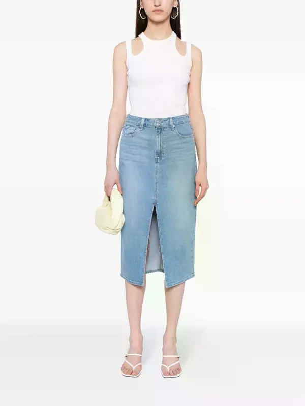 Paige Angela Denim Midi Skirt