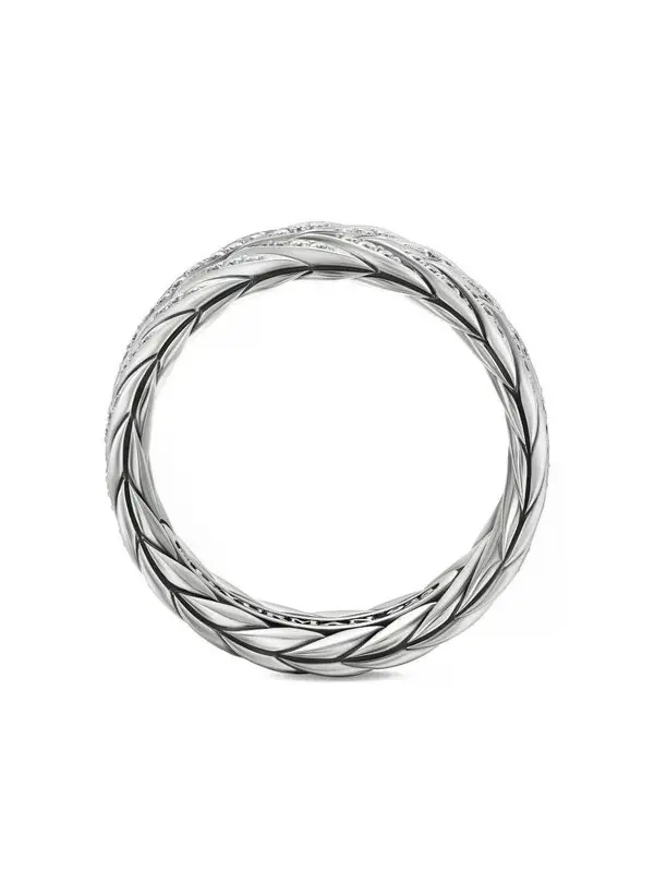 David Yurman Sterling Chevron Diamond Ring