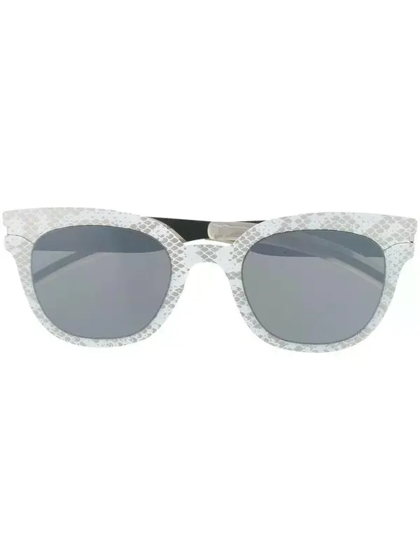 Mykita Python-print Wayfarer-frame Sunglasses - Silver