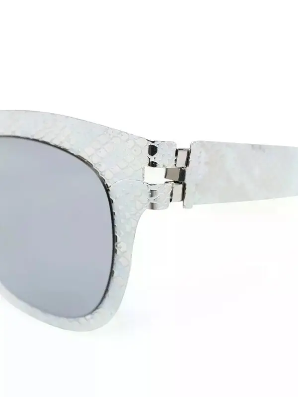Mykita Python-print Wayfarer-frame Sunglasses - Silver