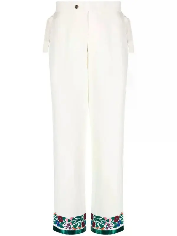 BODE Embroidered-hem Trousers