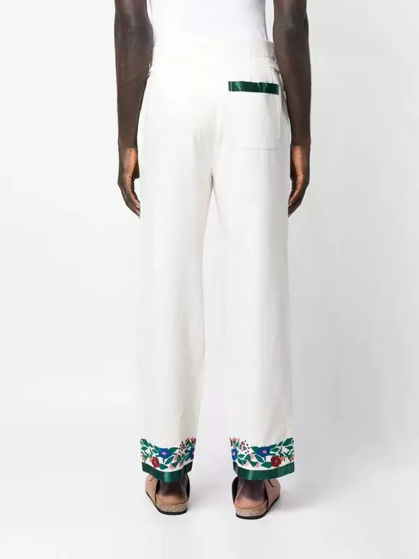 BODE Embroidered-hem Trousers