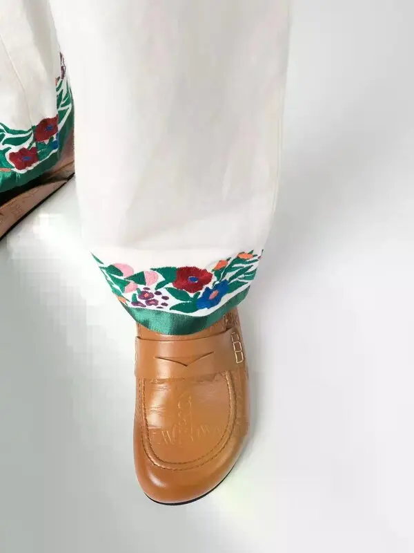 BODE Embroidered-hem Trousers