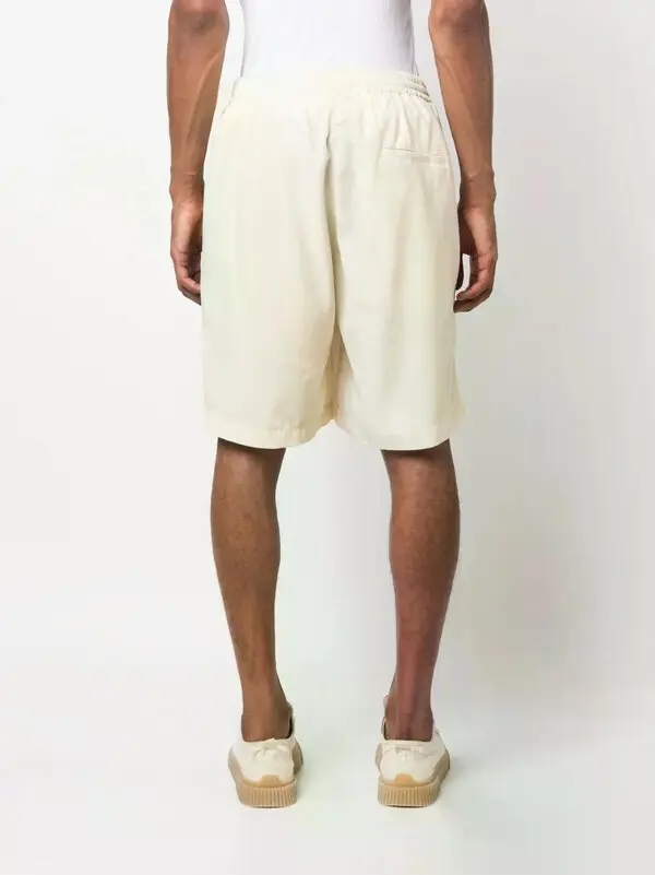 BONSAI Elasticated-waistband Wool Bermuda Shorts - Neutrals