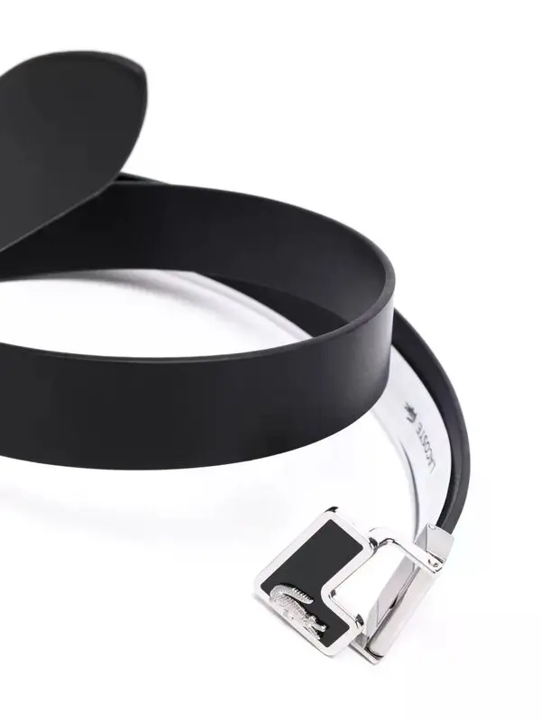 Lacoste Leather Belt With Silver-tone Hardware