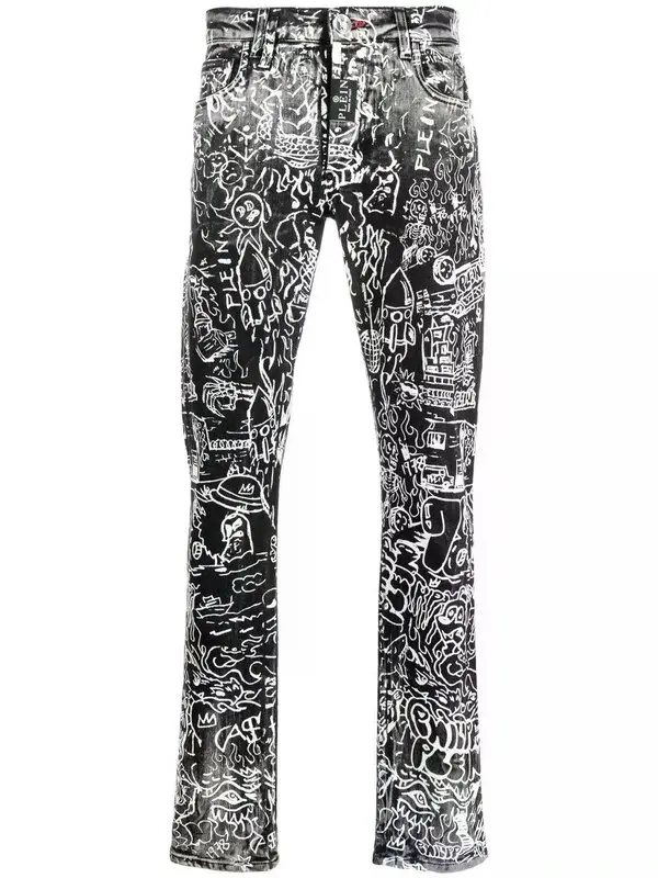 Philipp Plein All-over Graphic-print Jeans