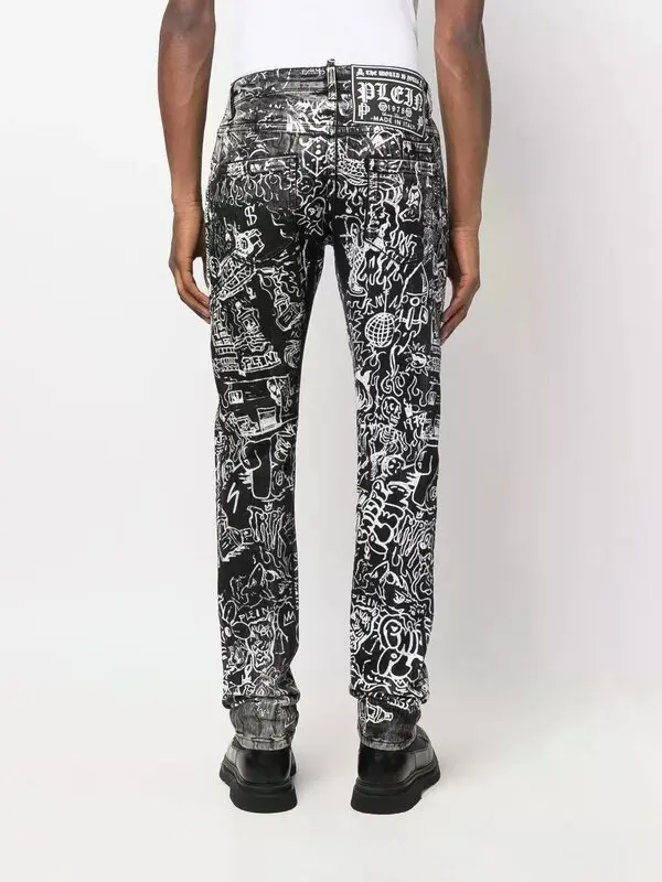 Philipp Plein All-over Graphic-print Jeans