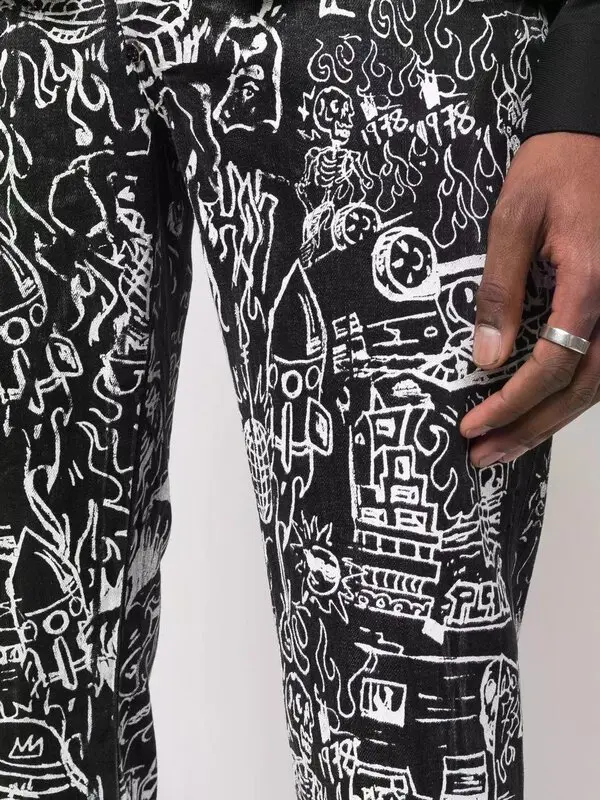 Philipp Plein All-over Graphic-print Jeans