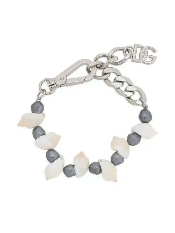 Dolce & Gabbana Beaded Shell Bracelet - Silver